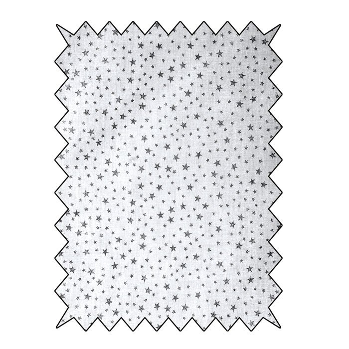 Bomulds stof - Sølv stjerner - Sweet Angel - HolstedHus